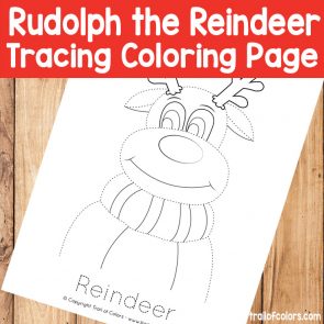 Rudolph The Reindeer Tracing Coloring Page - Trail Of Colors