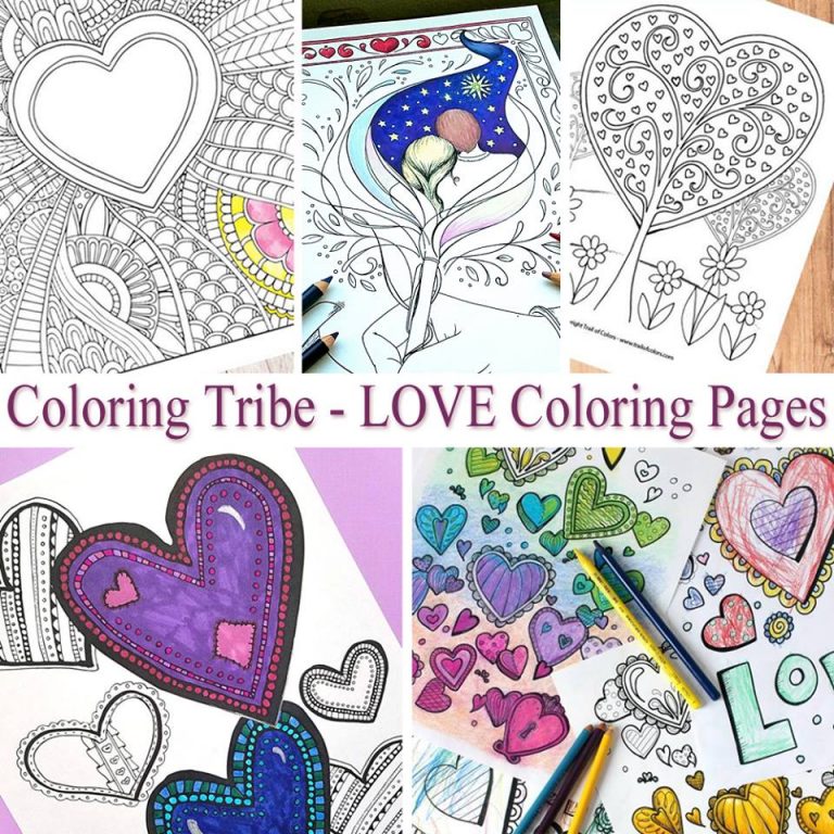 Heart Trees Valentines Day Coloring Page - Trail Of Colors