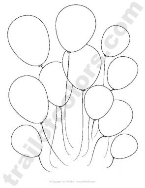 Balloons Coloring Page for Kids - Trail Of Colors
